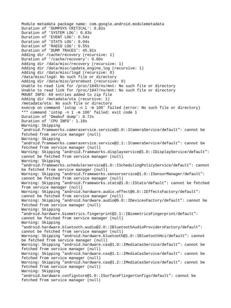 Bugreport Begonia - Eea RP1A.200720.011 2022 10 17 14 03 51 Dumpstate - Log 691 | PDF | Computer ...