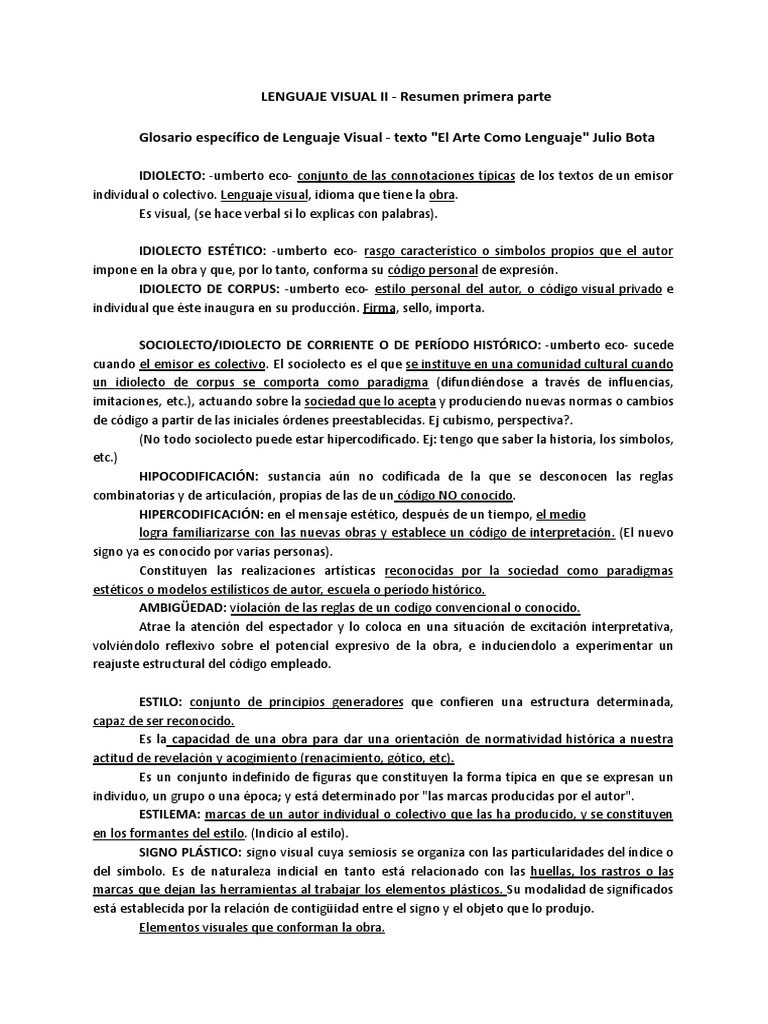 Resumen Lenguaje Visual II | PDF | Estética | Comunicación