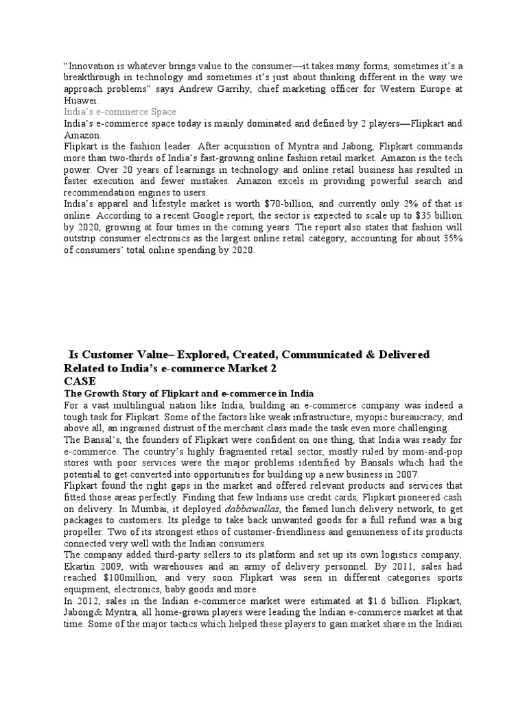 E Commerce Case Study | PDF | E Commerce | Online Shopping