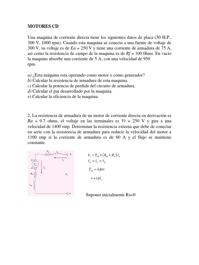 Ejercicios MOTORES | PDF