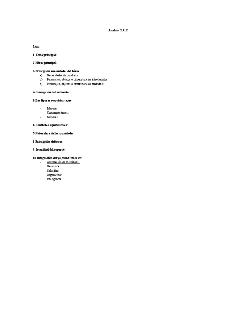 Protocolo de Corrección TAT | PDF