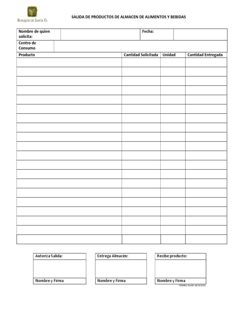 Nuevo Formato de Requisicion A Almacen | PDF