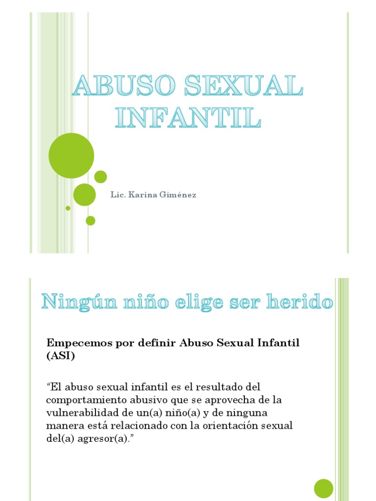 Abuso Sexual Infantil: Definición y Señales | PDF | Abuso sexual ...