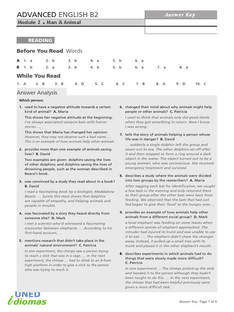 AdvEng B2 M02 Teacher Test Answers | PDF | Argument | Elephant