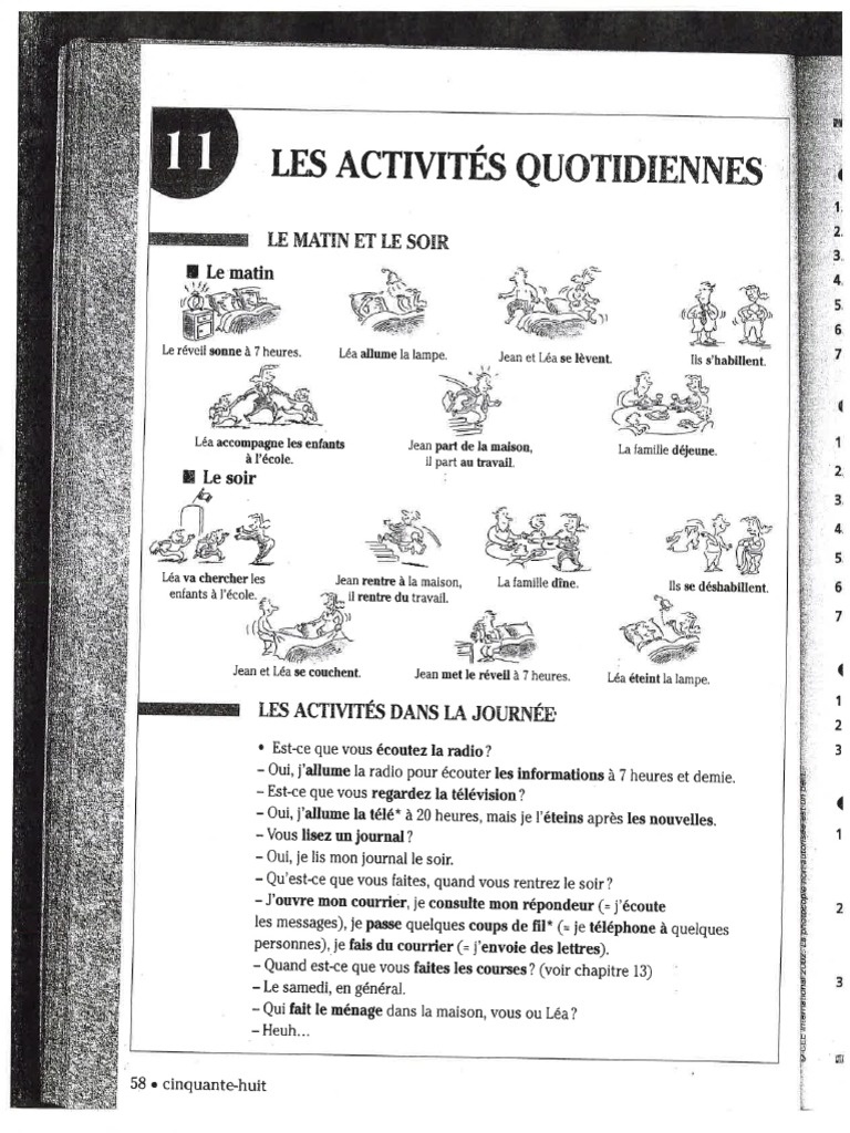 Activités Quotidiennes en Français | PDF | Hygiène personnelle | Biens ...