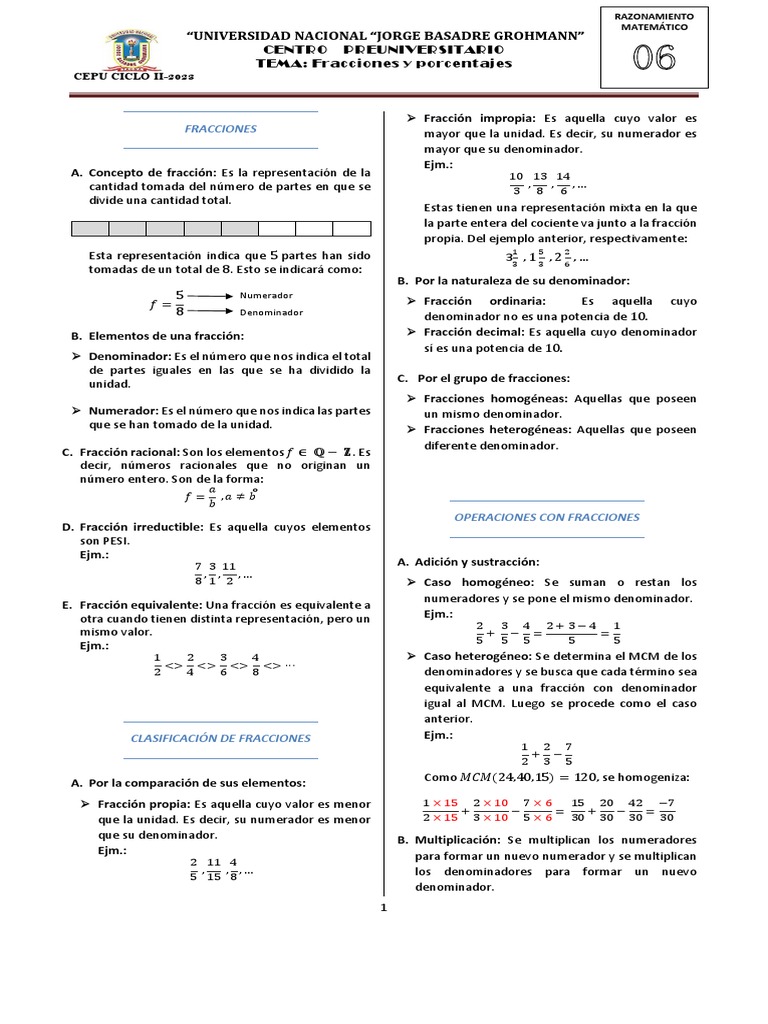 Practica #06 Razonamiento Matematico - Sin Claves. | PDF | Lexicología | Matemática Elemental