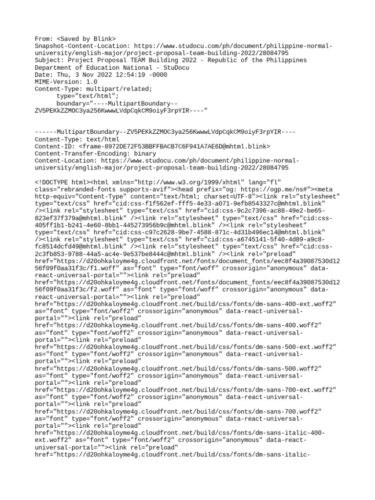 Project Proposal TEAM Building 2022 - Republic of The Philippines ...