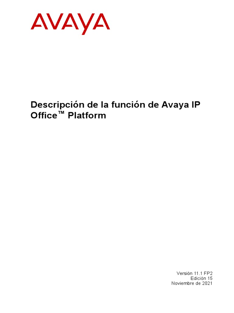 Avaya IP Office Platform Feature Description - Es-Xl | PDF | Software ...