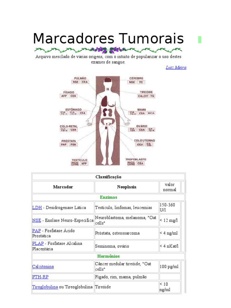 Marcadores Tumorais Câncer De Próstata Câncer
