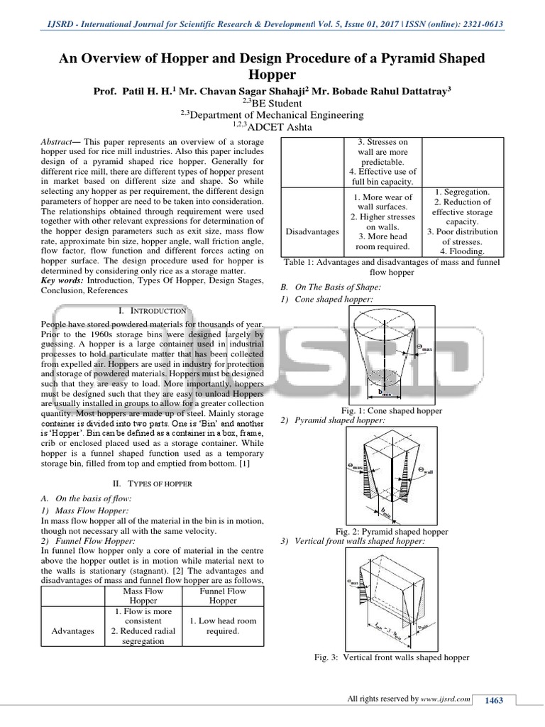 Design Procedure of A Pyramid Shaped Hopper | Download Free PDF ...