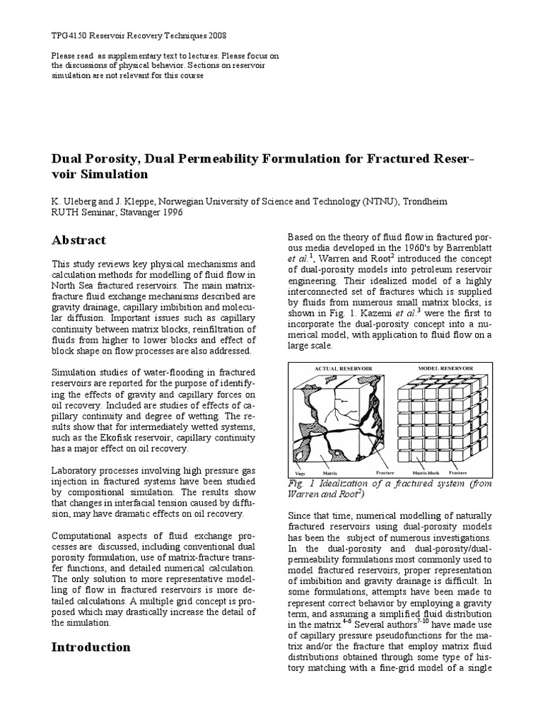 Advanced Fractured Reservoir Modelling | PDF | Petroleum Reservoir ...