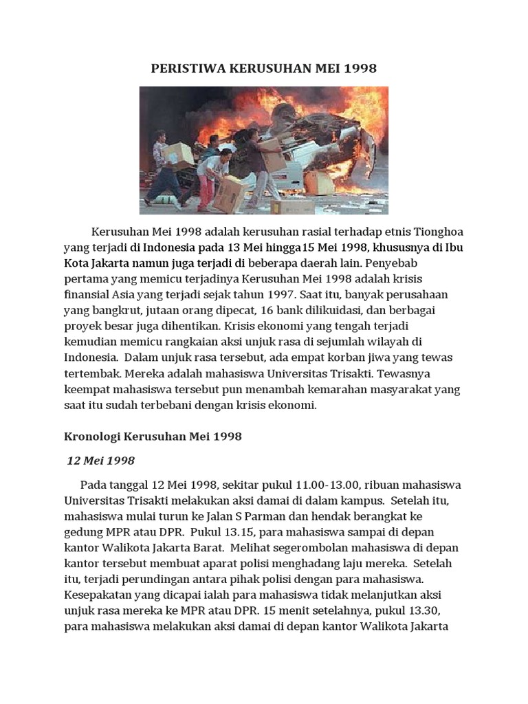 Peristiwa Kerusuhan Mei 1998 | PDF