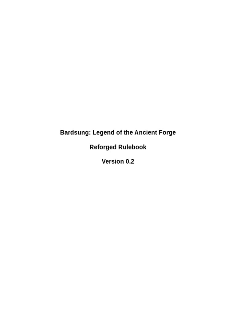 Bardsung Reforged Rules v0 2 | Download Free PDF | Gaming | Leisure Activities