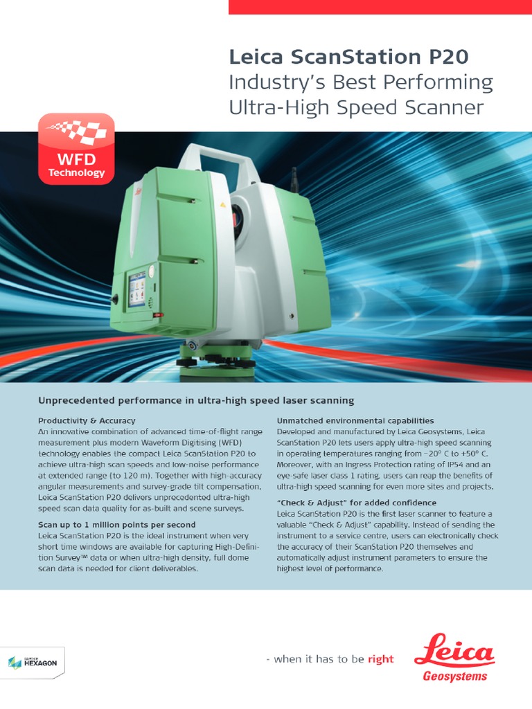 Leica ScanStation P20 - Datasheet | PDF