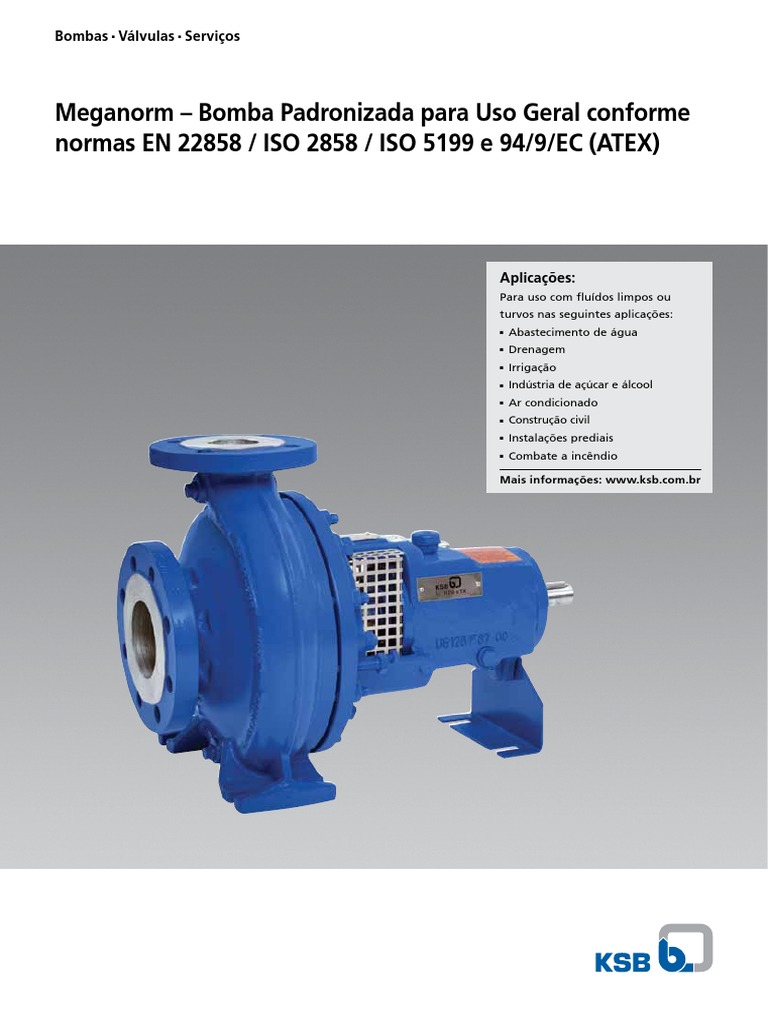 Meganorm N - Folheto Técnico | PDF | Bomba