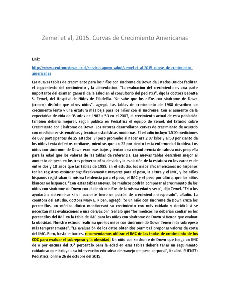 Curvas Zemel SD | PDF | Índice de masa corporal | Obesidad