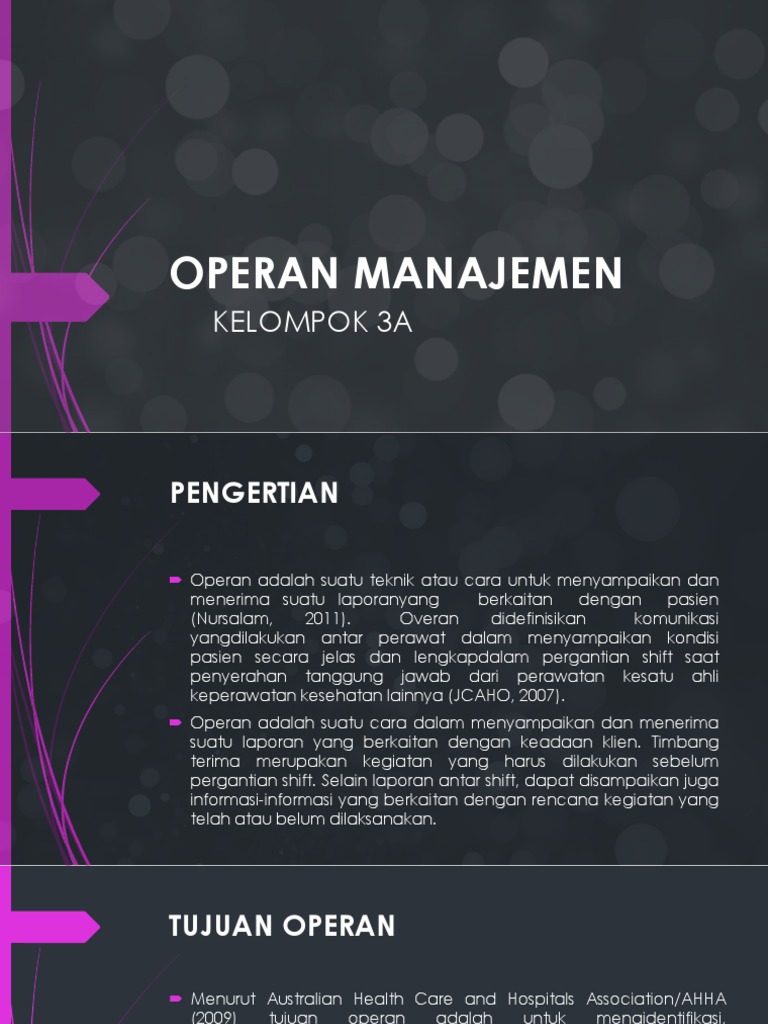 Pengertian dan Manfaat Operan Pasien | PDF