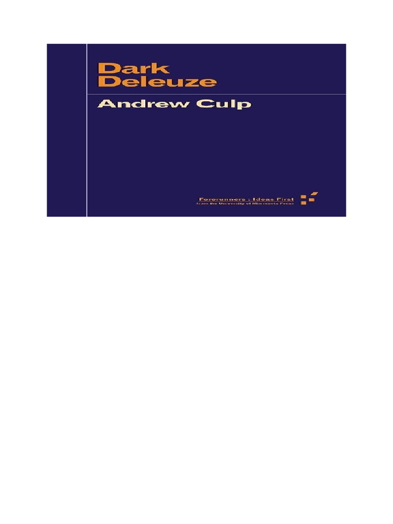 Dark Deleuze by Andrew Culp | Download Free PDF | Gilles Deleuze ...