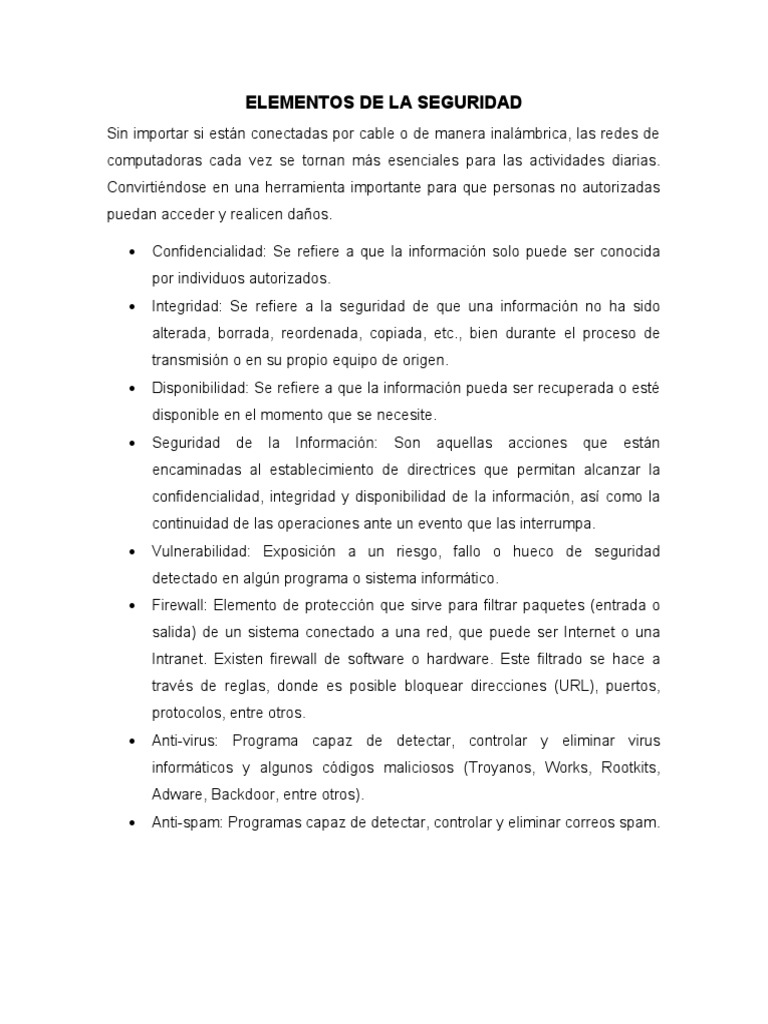Elementos de La Seguridad 4.1 | PDF | Seguridad | La seguridad informática