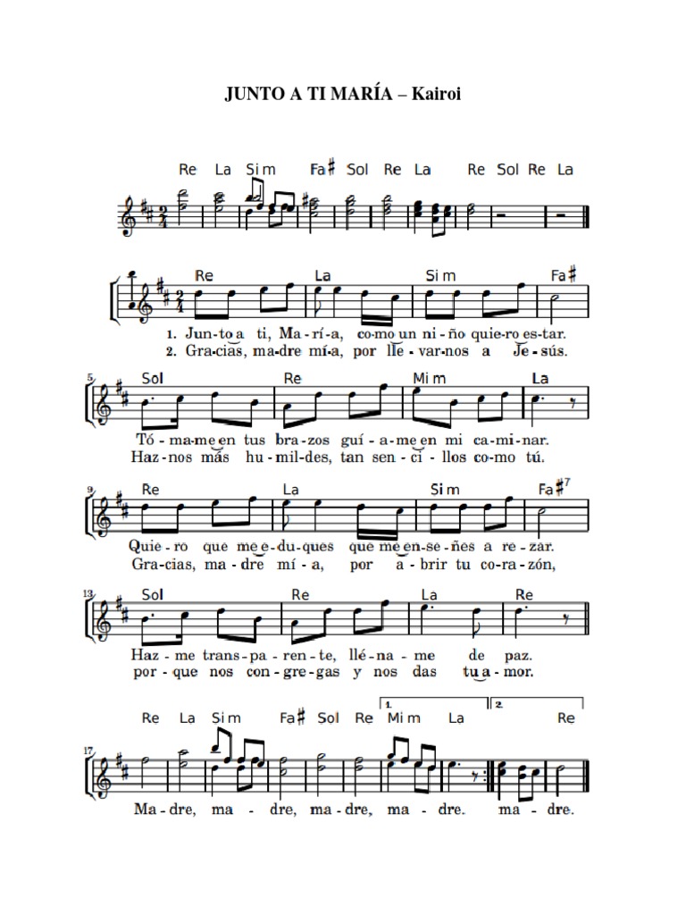 Junto A Ti Maria Partitura | PDF | Negocios