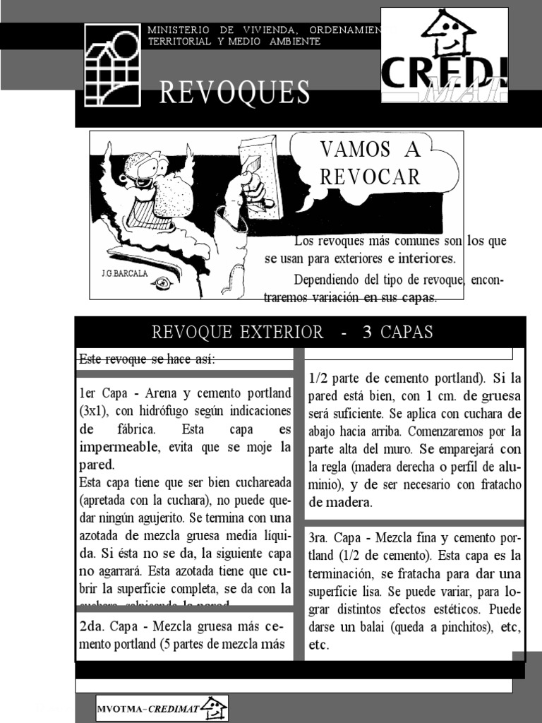 Tipos y Aplicación de Revoques | PDF | Cemento | Hormigón