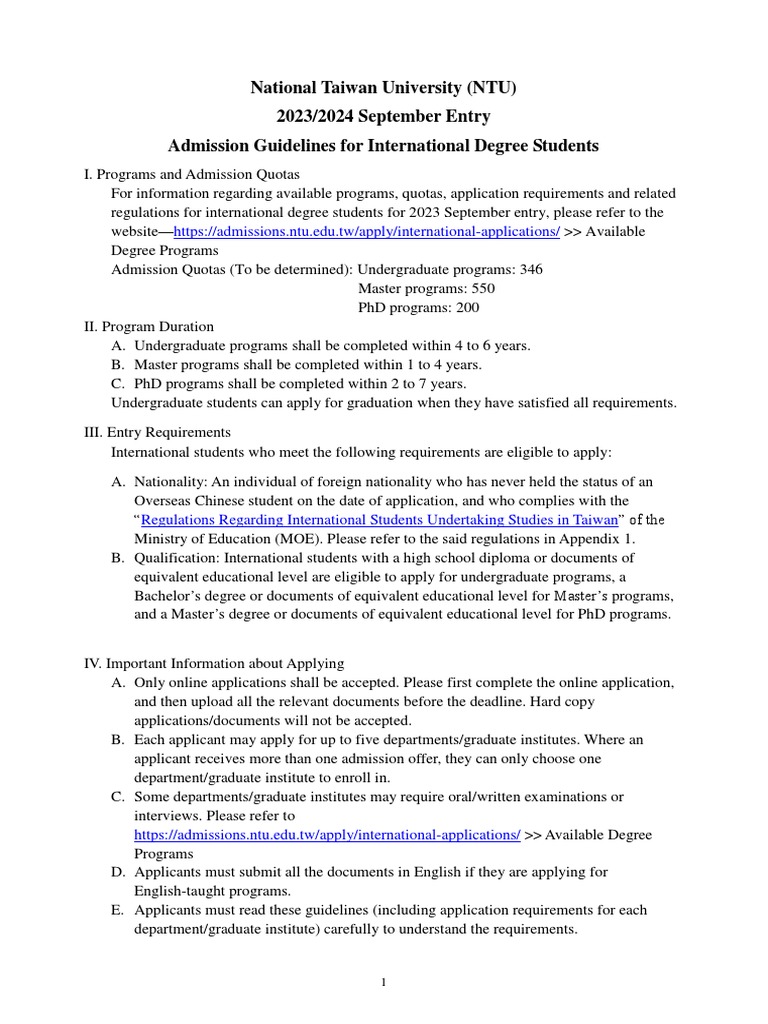 2023 24 September Entry Admission Guidelines For Intl Degree Students ...