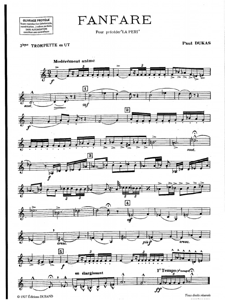 Dukas Fanfare Trumpet 3 | PDF