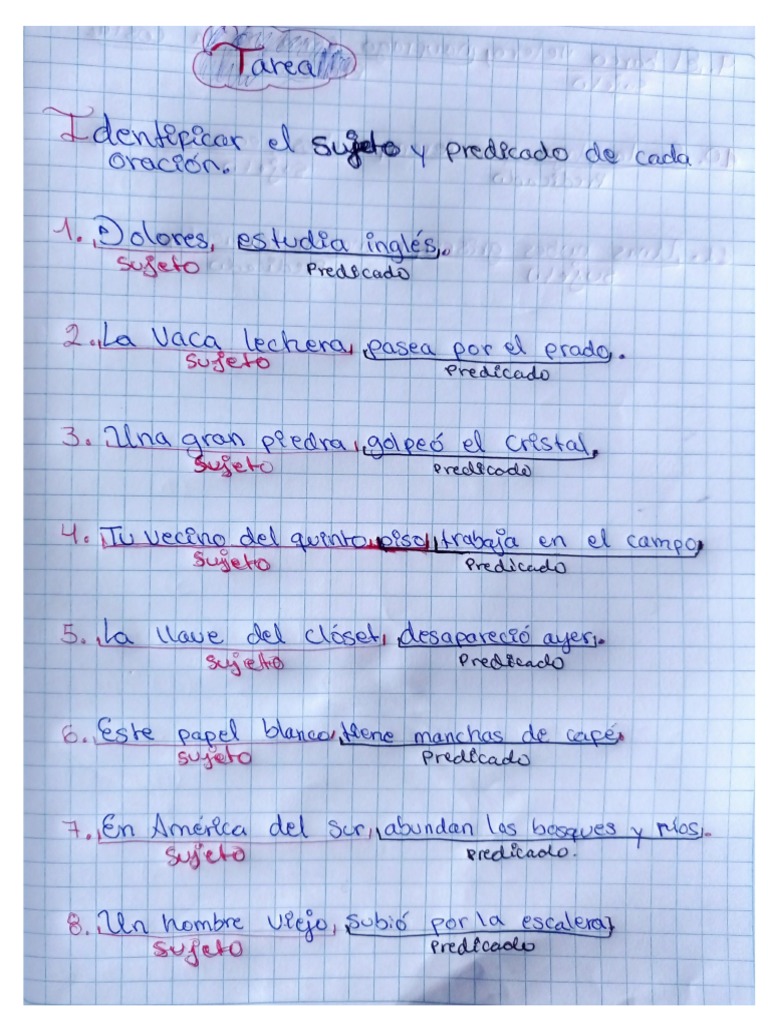 Oraciones de Sujeto y Predicado | PDF