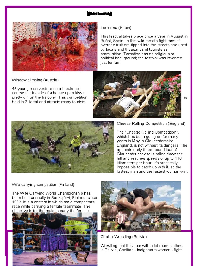 Weird Festivals Oneonone Activities Reading Comprehension Exercise ...