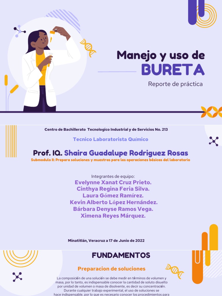Manejo y Uso de Bureta - E.X.C.P - C.R.F.S - L.G.R - K.A.L.H - B.D.R.V ...