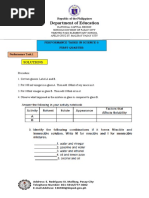 Performance Task Quarter 1 SCIENCE 6 | PDF | Solution | Mixture