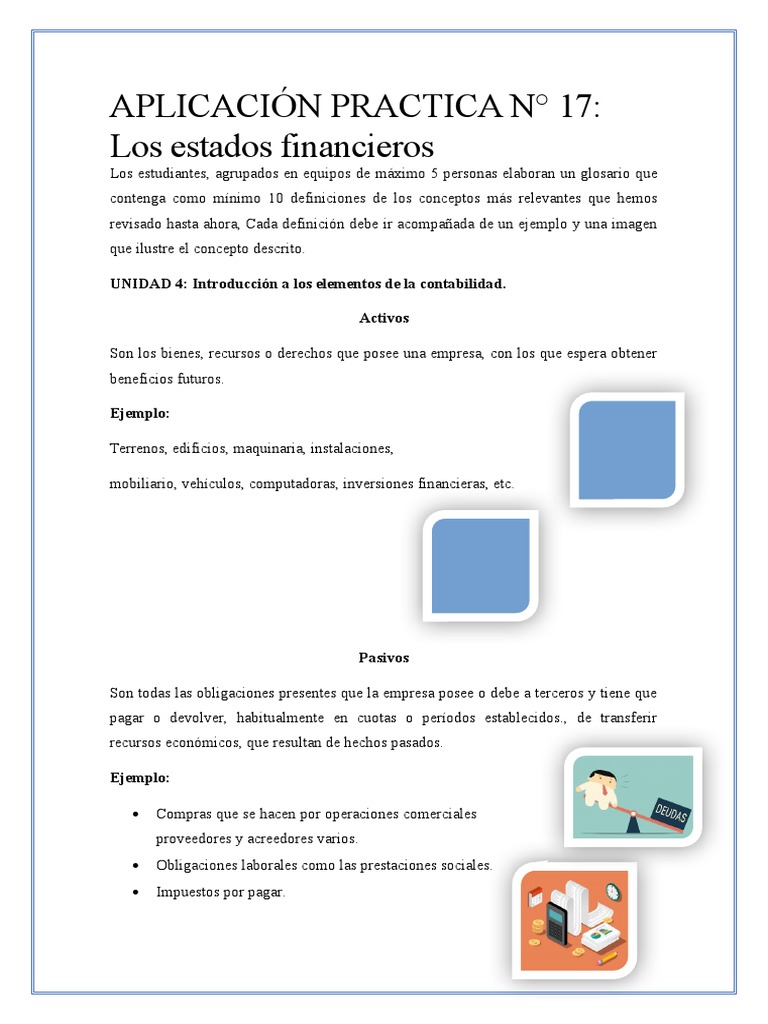 S17-s1-APLICACIÓN PRACTICA #17 | PDF | Contabilidad | Estado financiero