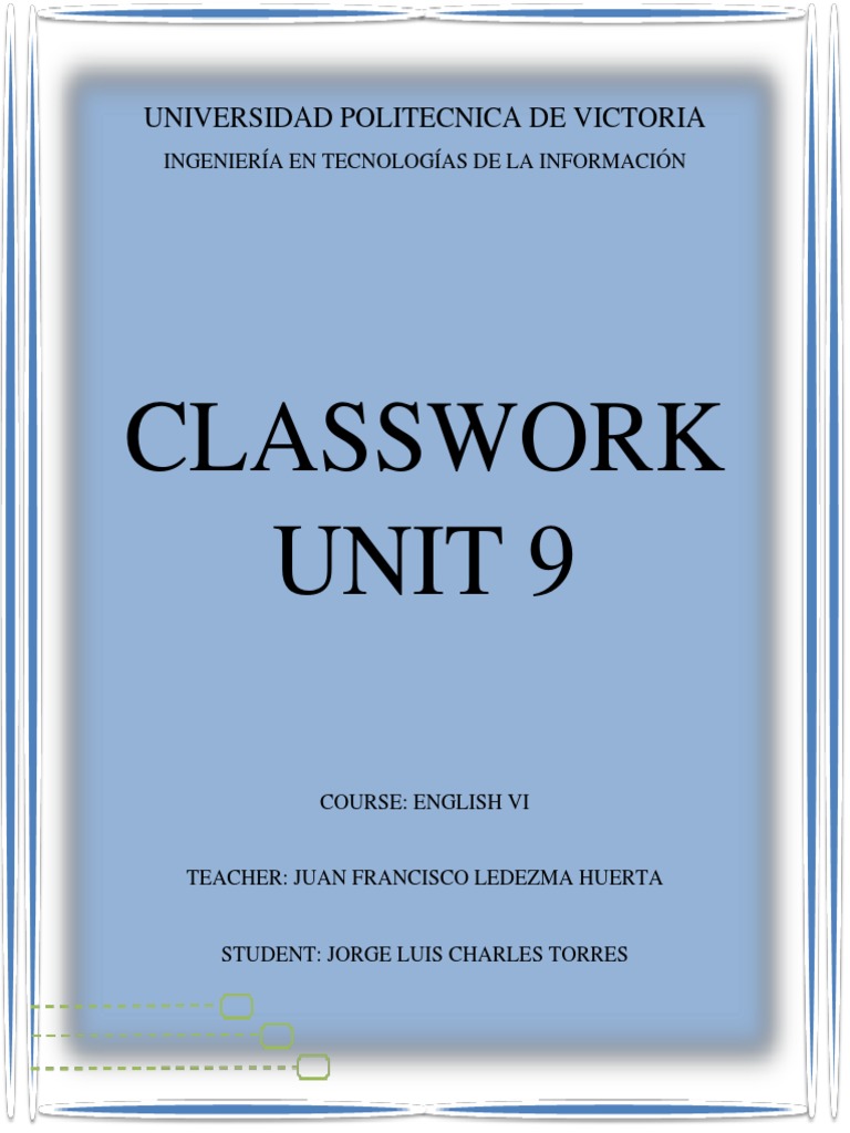 Classwork U9 | PDF