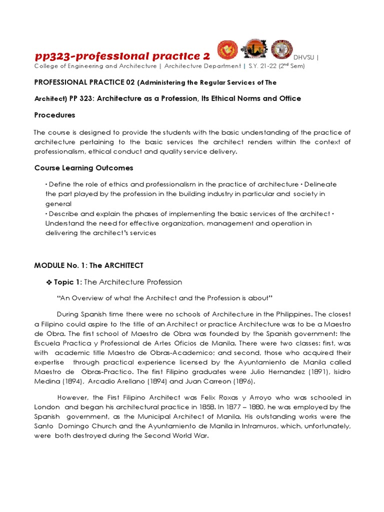PP 323 1.1 - Module 1 | PDF | Fair Use | Architect