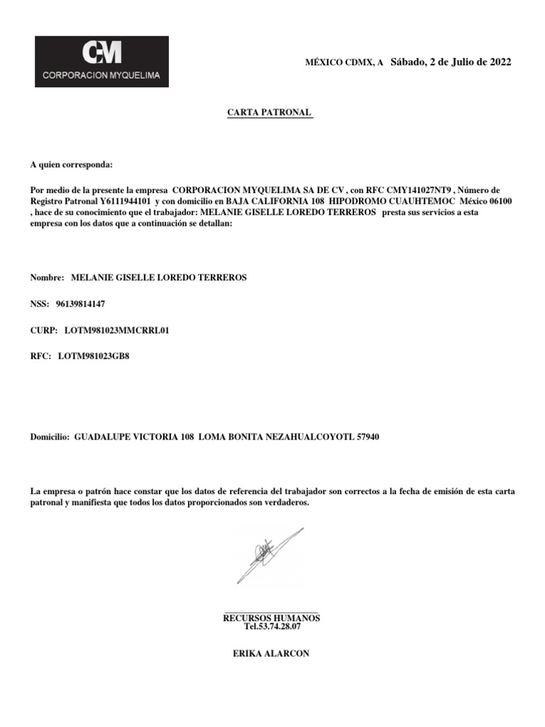 Carta Patronal | PDF