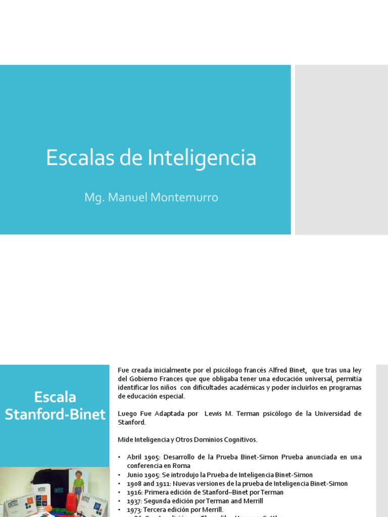 Escalas de Inteligencia: Binet, Raven y Wechsler | PDF | Escala de ...