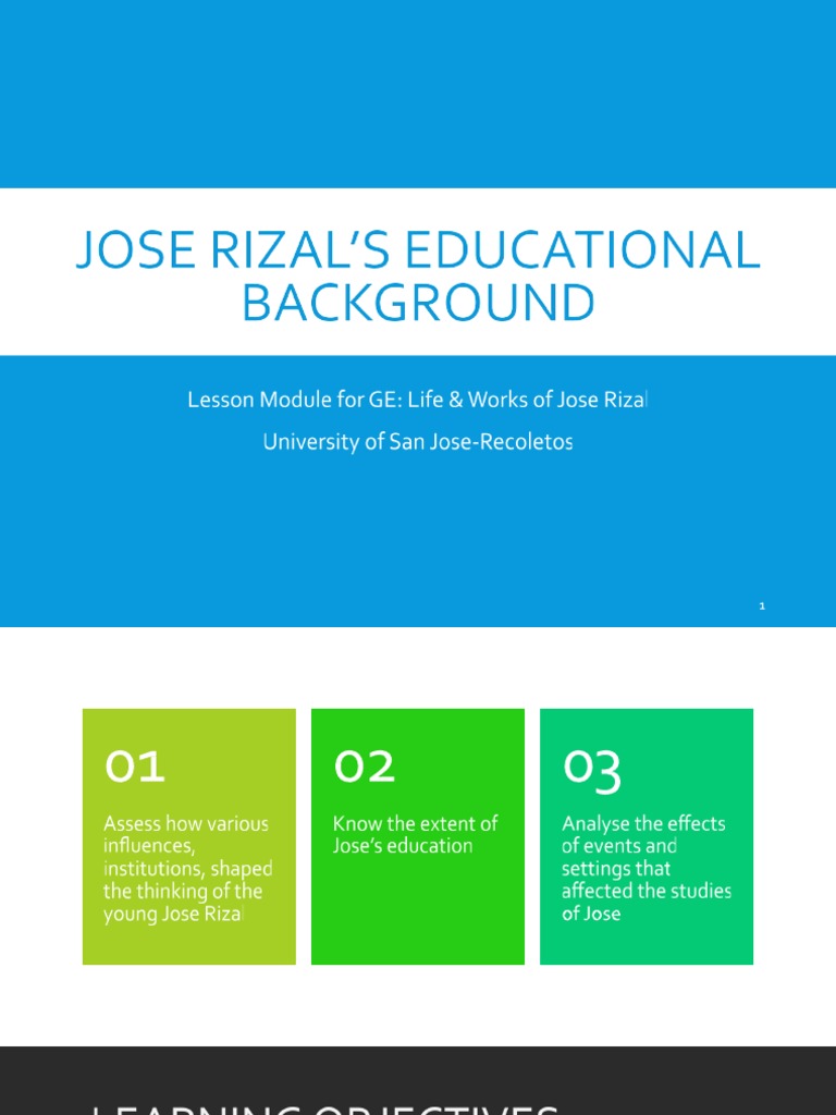 Lesson 3 Educational Background of Jose Rizal | PDF