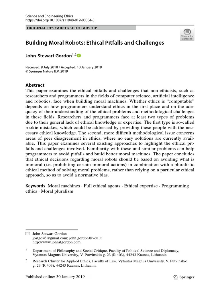 Building Moral Robots 2019 | PDF | Intelligence (AI) & Semantics ...
