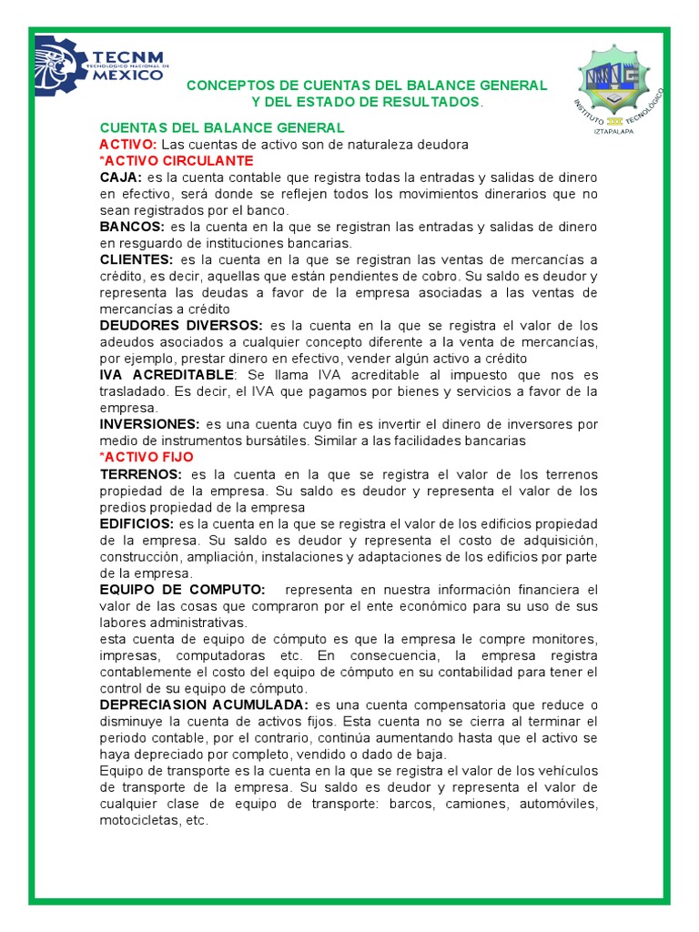 Cuentas del Balance General y Resultados | PDF | Bancos | Business