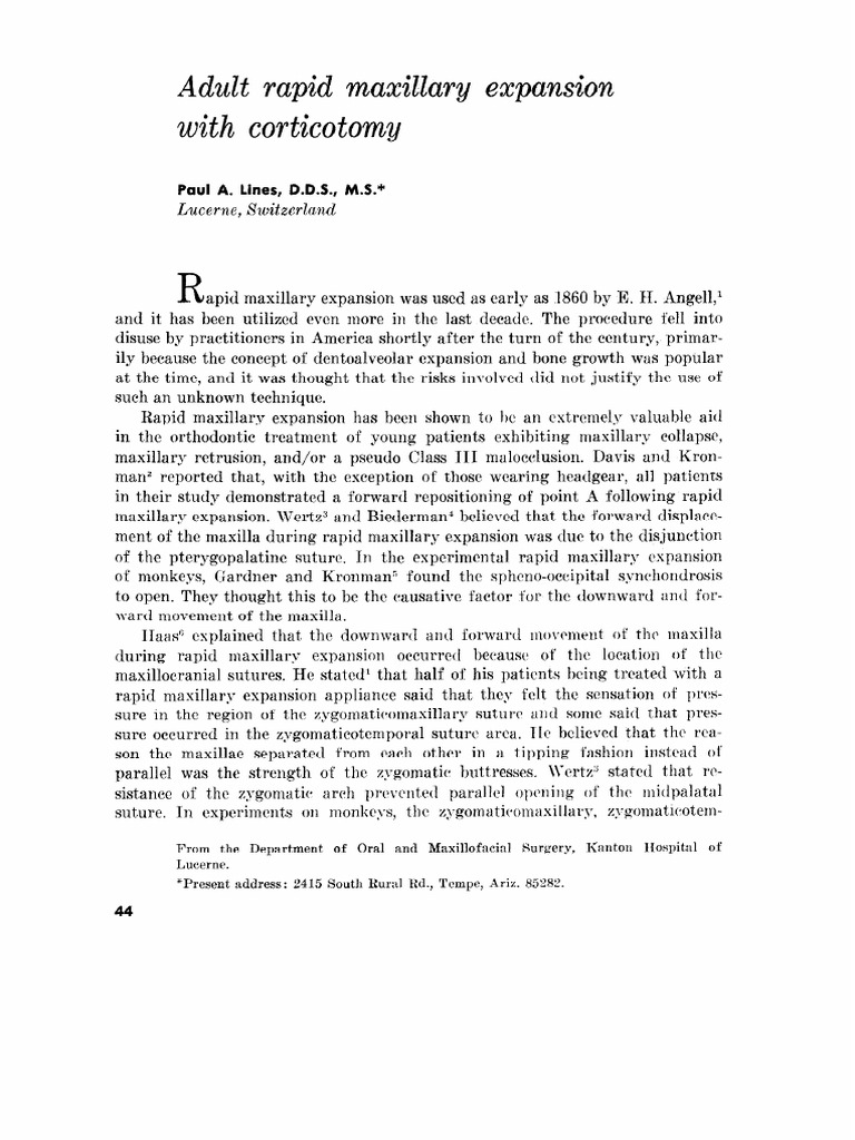 Adult Rapid Maxillary Expansion With Corticotomy | PDF | Human Anatomy ...