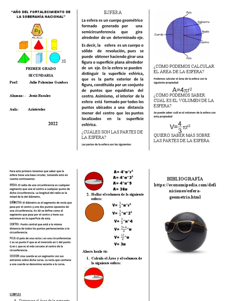Triptico Esfera | PDF | Esfera | Geometria clasica