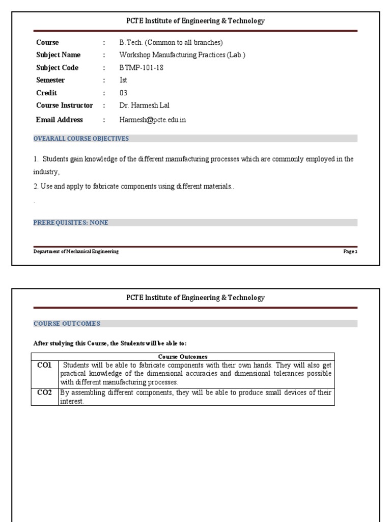 Course Module Workshop | PDF | Welding | Construction