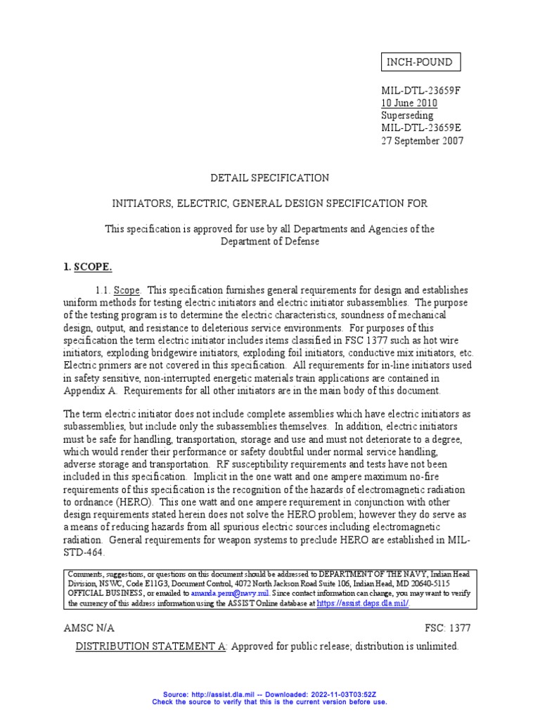 Mil DTL 23659F | PDF | Resistor | Electrical Network