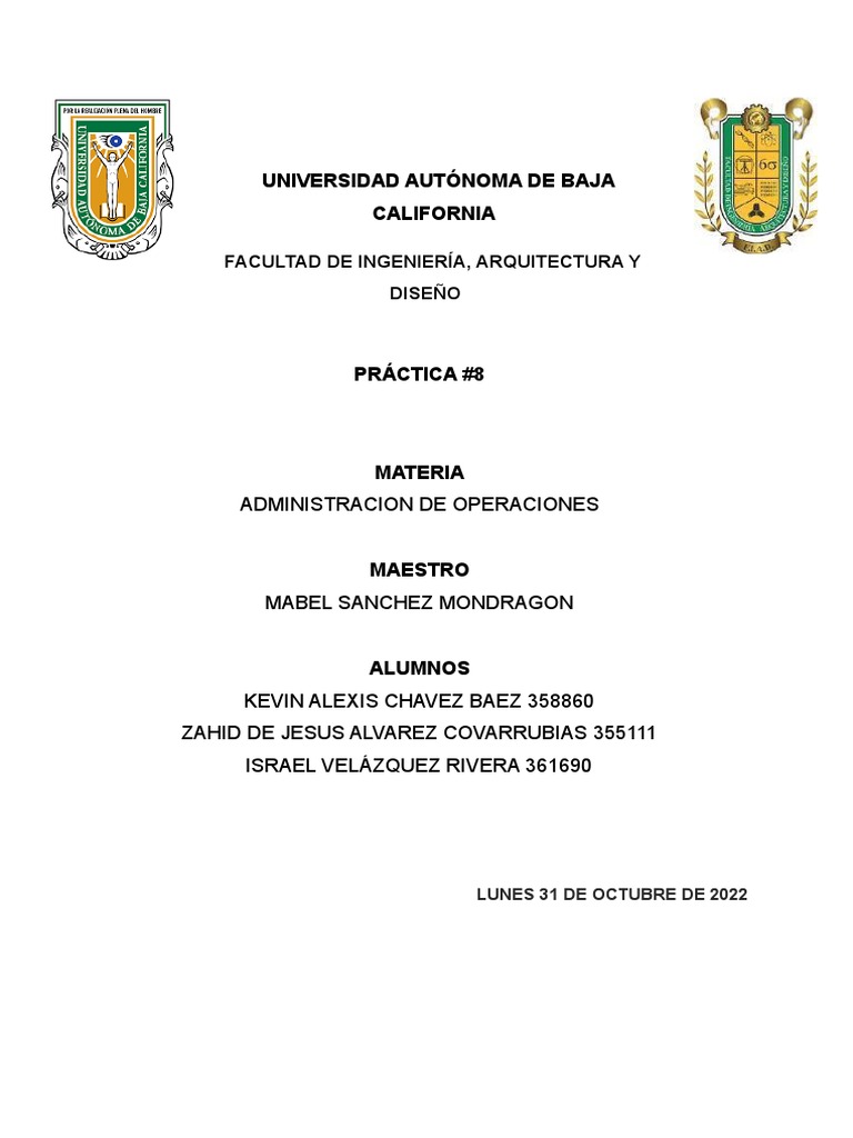 Practica 8 Admin Op | PDF | Planificación | Diseño