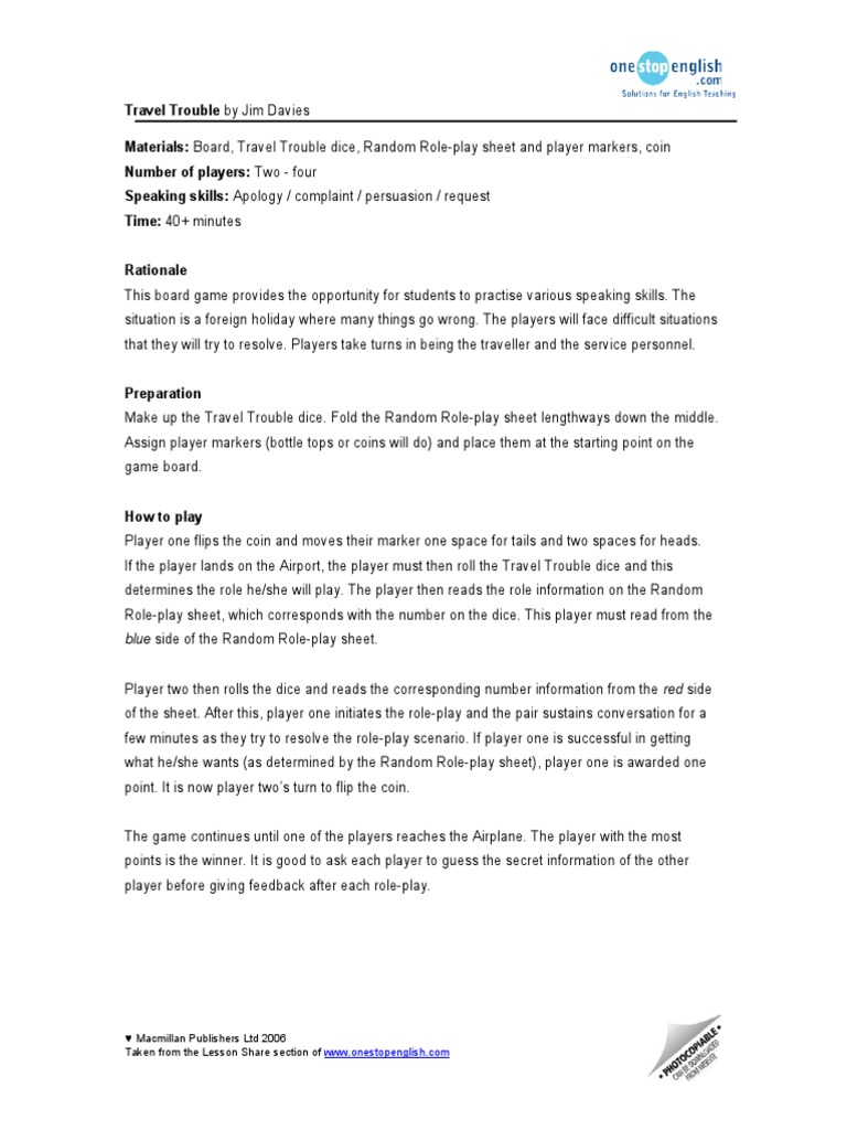 Travel Trouble | PDF