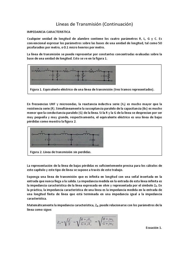 Tema 1 - Lineas de Transmision | PDF | Línea de transmisión | Olas