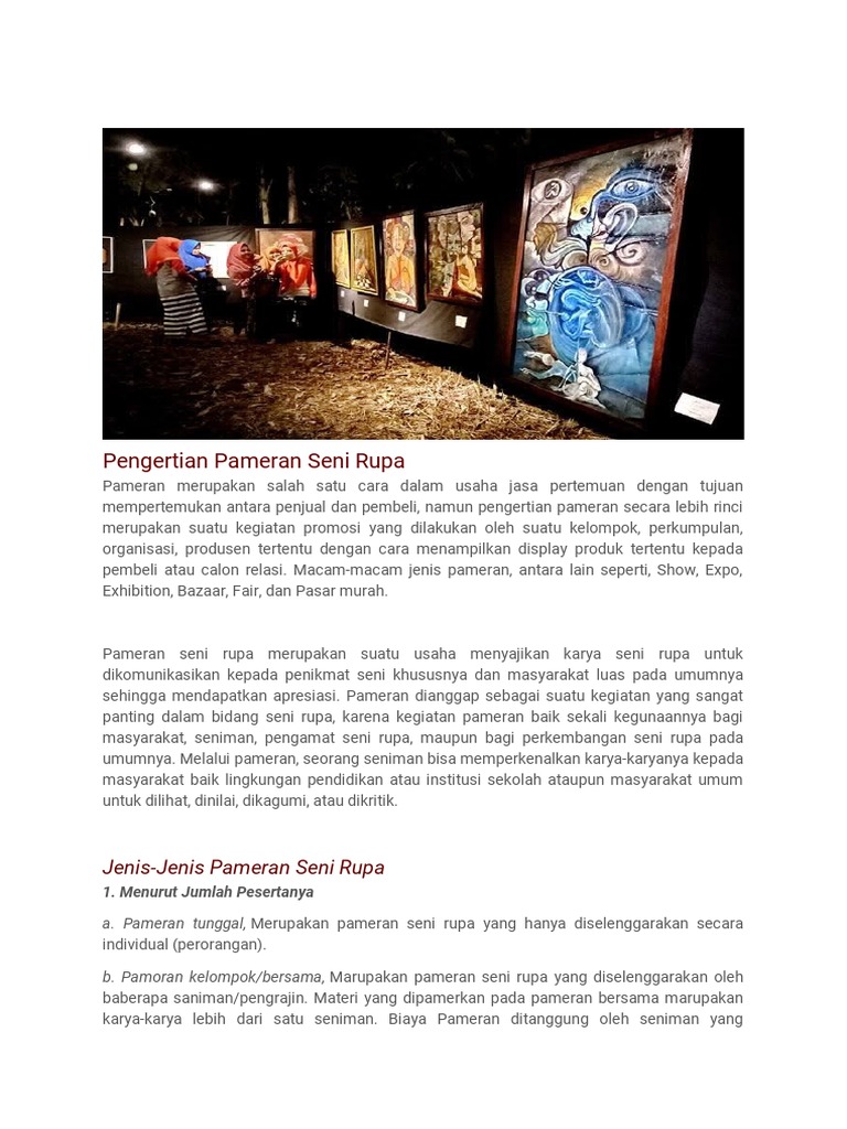 Jenis-Jenis Pameran Seni Rupa | PDF