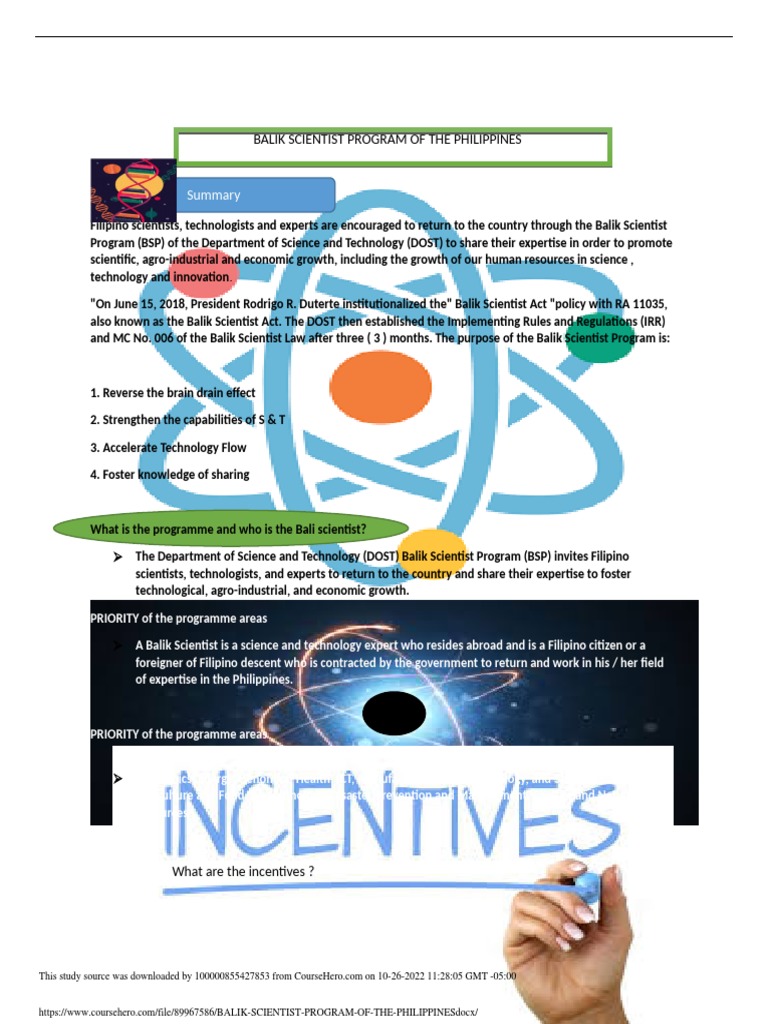 Balik Scientist Program of The Philippines | PDF | Science | Philippines