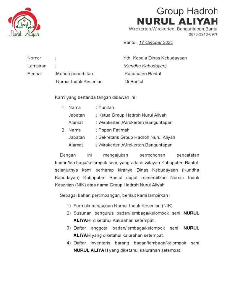 Proposal Pengajuan Nik Nurul Aliyah | PDF