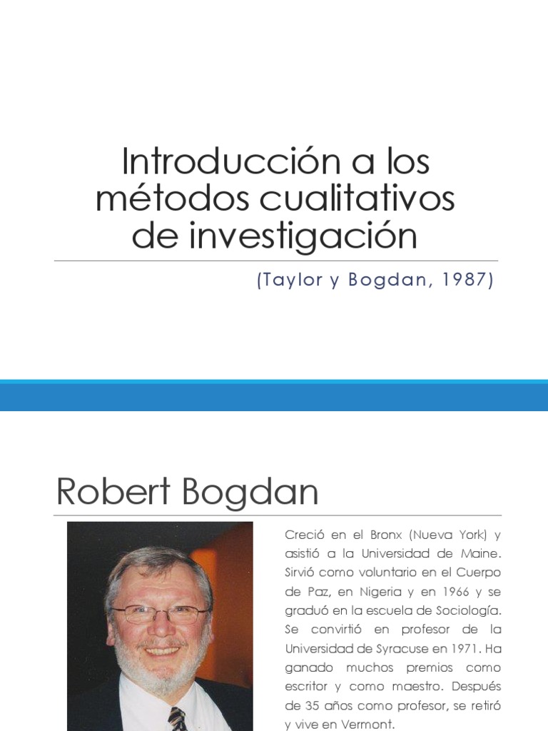 004 y 005 Taylor y Bogdan (1987) Introducción A Los Métodos ...